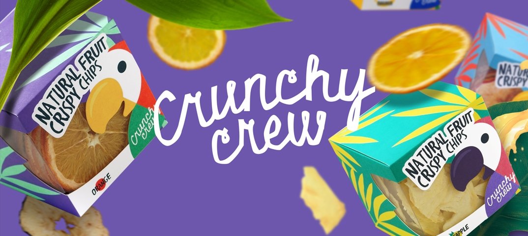 Создание дизайна сайта фруктовых чипсов Crunchy Crew | GreenMars